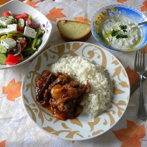 Kouneli Stiffado or Moschari Stiffado - Kopiaste..to Greek Hospitality