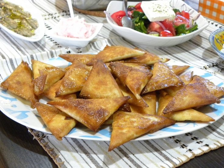 Tyropitakia (Cheese Triangles with Feta) - Kopiaste..to Greek Hospitality