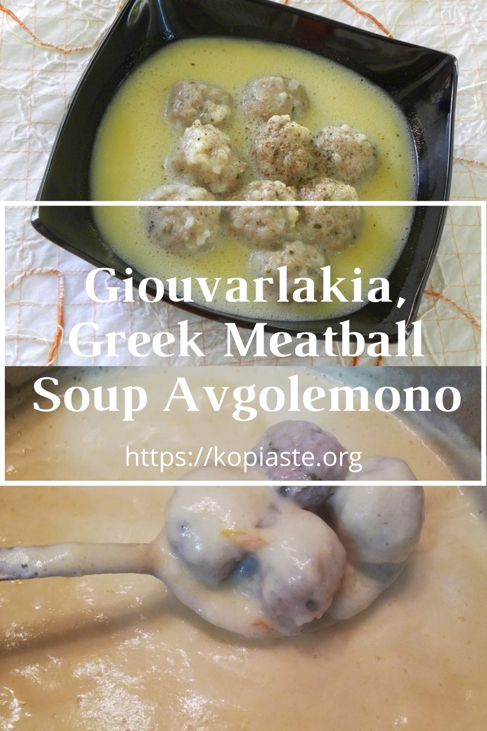 Giouvarlakia, Greek Meatball Soup Avgolemono - Kopiaste..to Greek ...