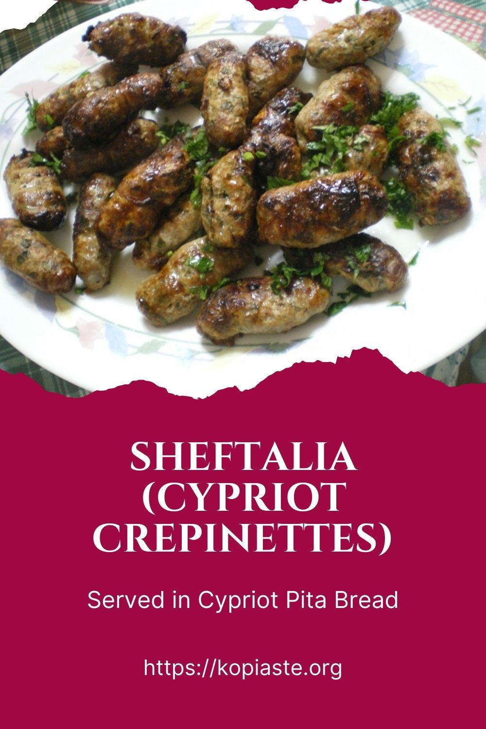 Sheftalia (Cypriot Crepinettes, served in Cypriot Pita Bread ...