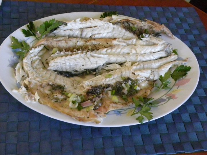 Lavraki Psito me Ladolemono Moustardas (Grilled Sea Bass with Mustard ...