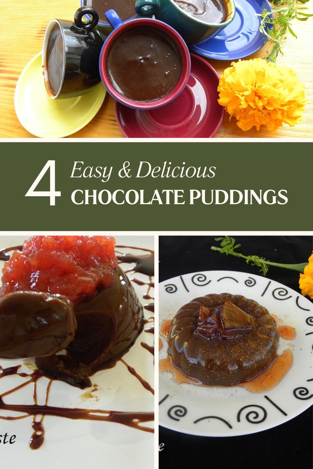 4 Chocolate Puddings with Petimezi and Charoupomelo - Kopiaste..to ...