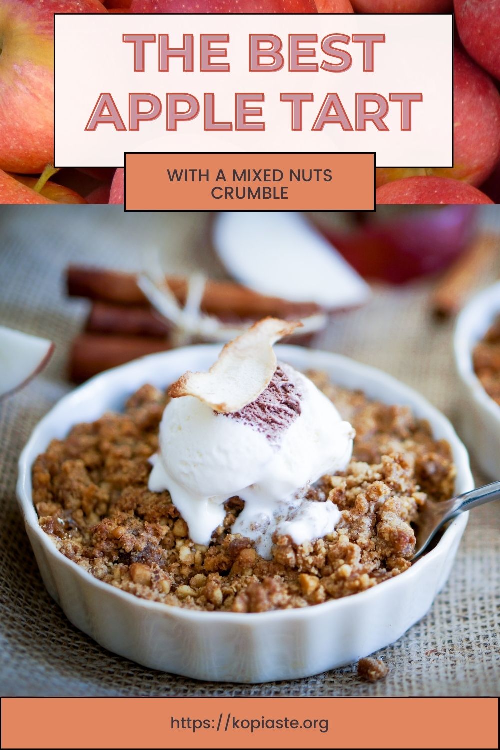 Apple Tart with mixed Nuts Crumble