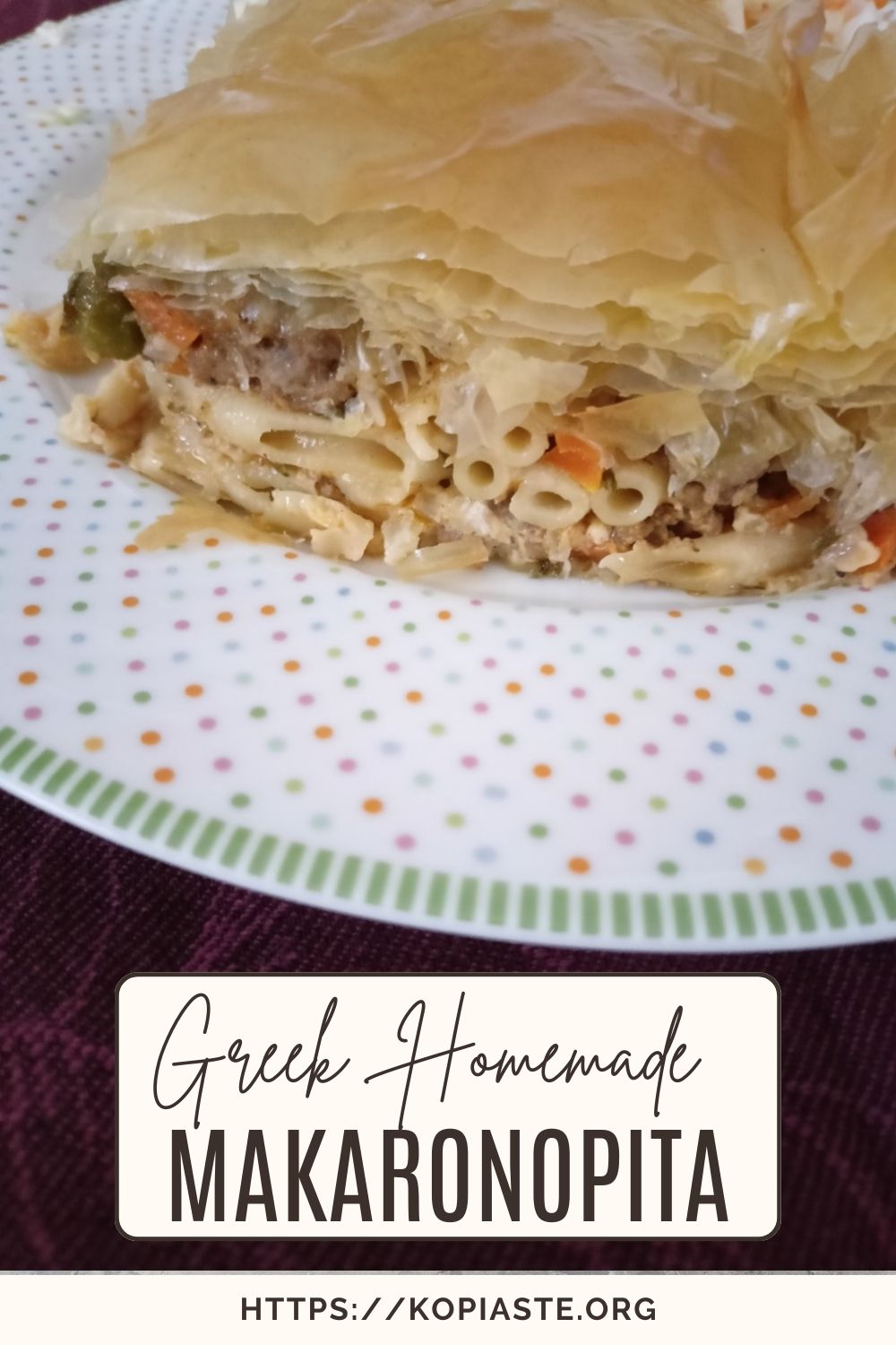 Greek Makaronopita (Minced Meat and Pasta Pie) - Kopiaste..to Greek ...