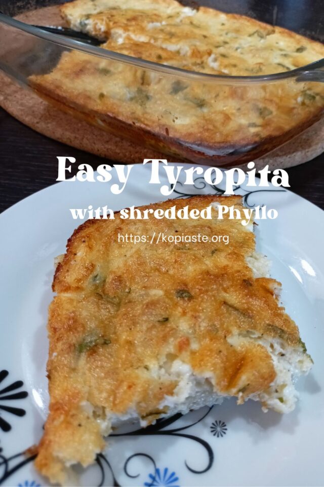 Easy Tyropita with Leftover Shredded Phyllo - Kopiaste..to Greek ...