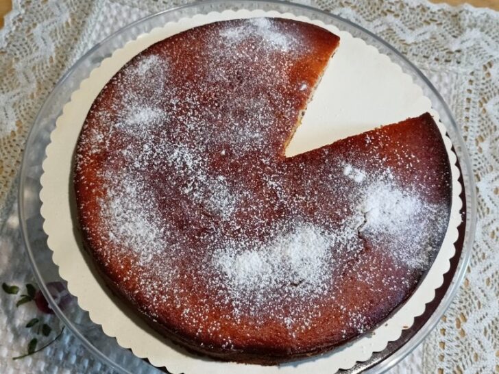 Lemon Anthotyros Cake with Almonds - Kopiaste..to Greek Hospitality